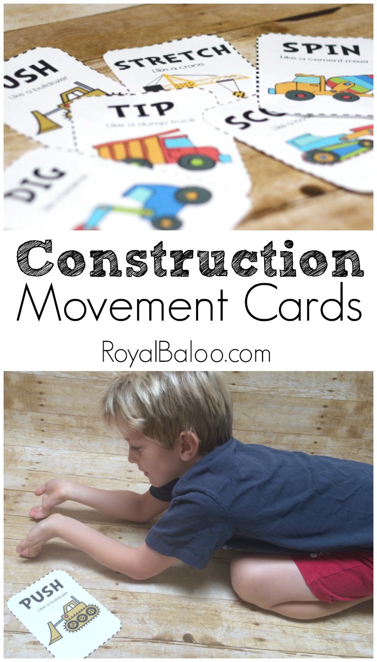 Construction Movement Cards to Get Kids Moving → Royal Baloo