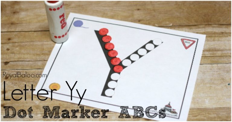 Exciting Letter Yy Dot Marker ABC Printable Set → Royal Baloo