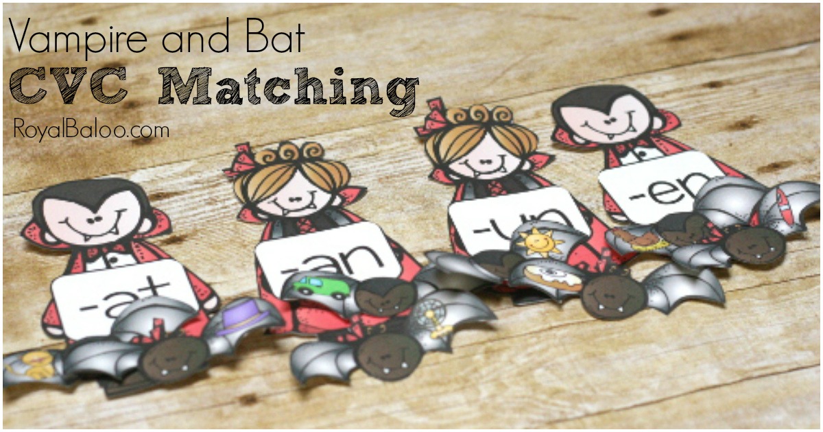 Vampire CVC Matching Free Printable → Royal Baloo