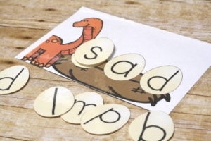 Dinosaur CVC Word Mats for Beginning Readers → Royal Baloo