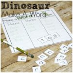 Dinosaur Make a Word Printable for Easy Writing Practice → Royal Baloo