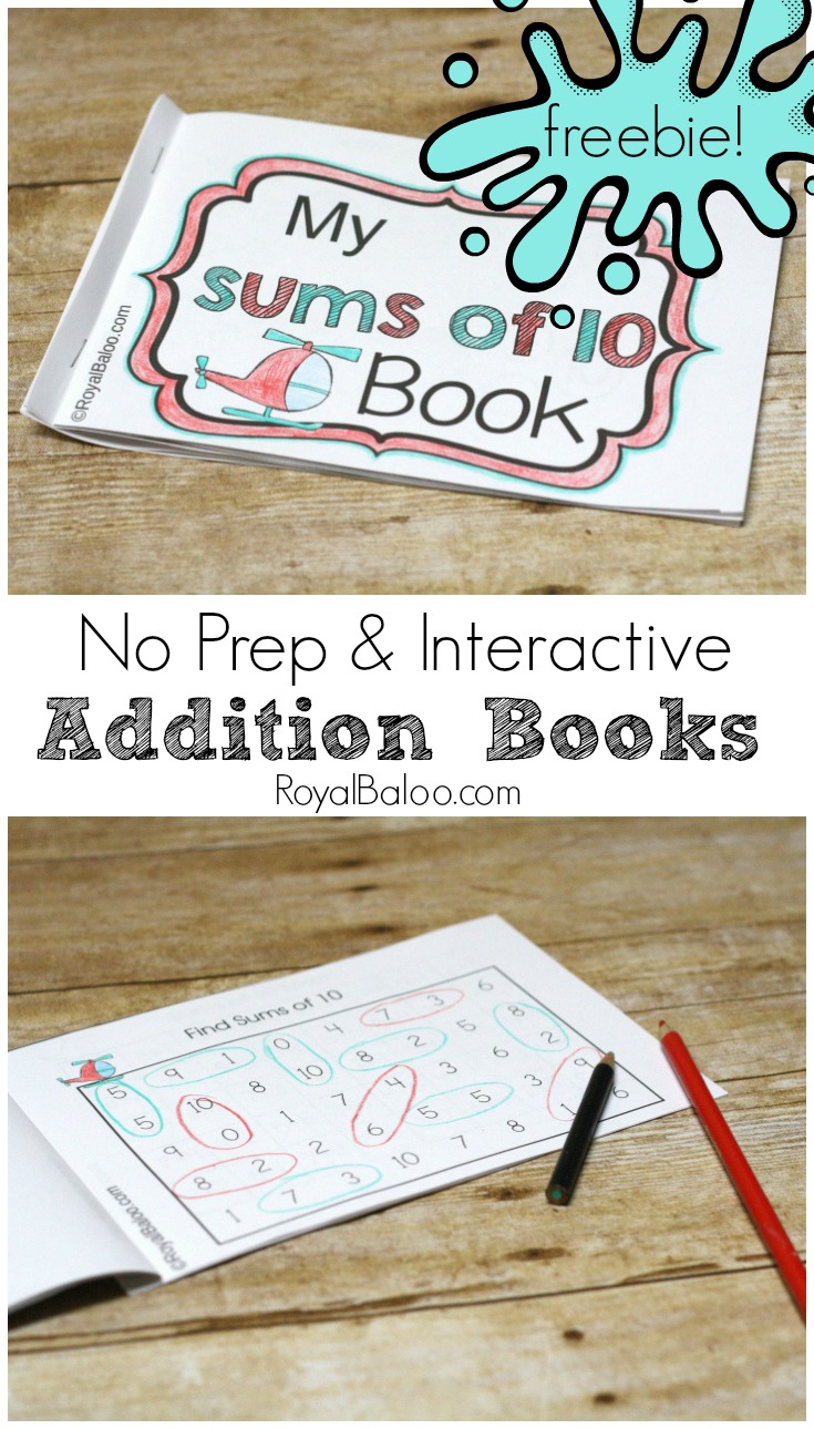 No Prep Addition Booklets for Interactive Math Practice → Royal Baloo