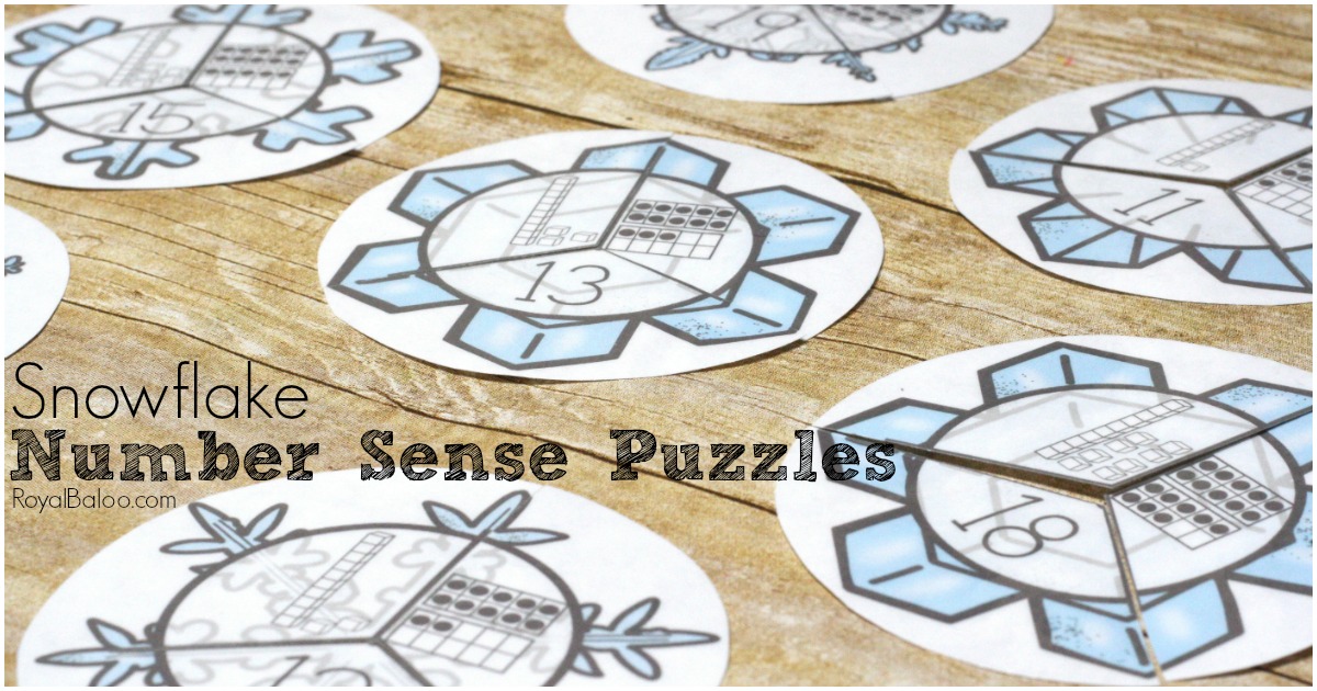 Wintery Number Sense Fun with Snowflake Puzzles → Royal Baloo