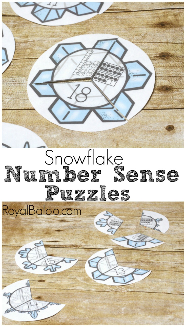 Wintery Number Sense Fun with Snowflake Puzzles → Royal Baloo