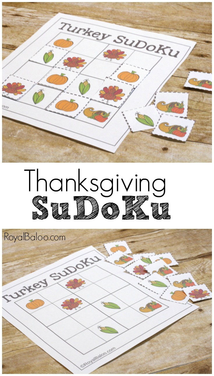 Thanksgiving SuDoKu Logic Games for Kids → Royal Baloo