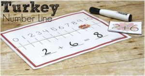 Turkey Number Line for Hands on Addition Fun → Royal Baloo