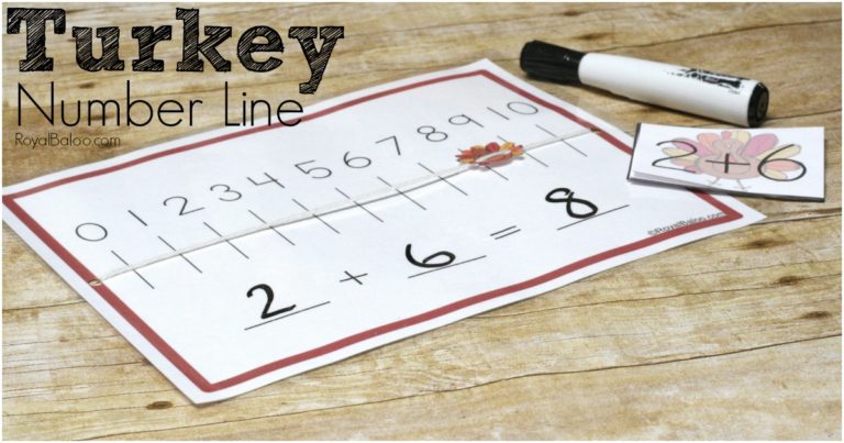 Turkey Number Line for Hands on Addition Fun → Royal Baloo