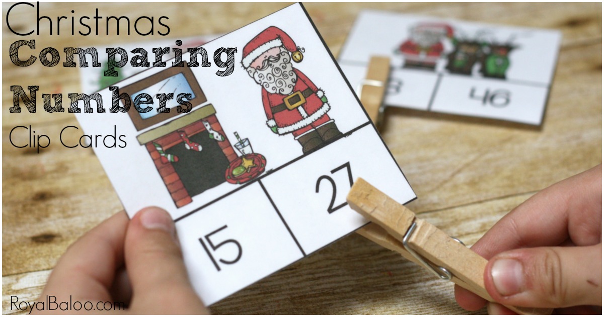 Santa Clip Cards for Comparing Numbers → Royal Baloo