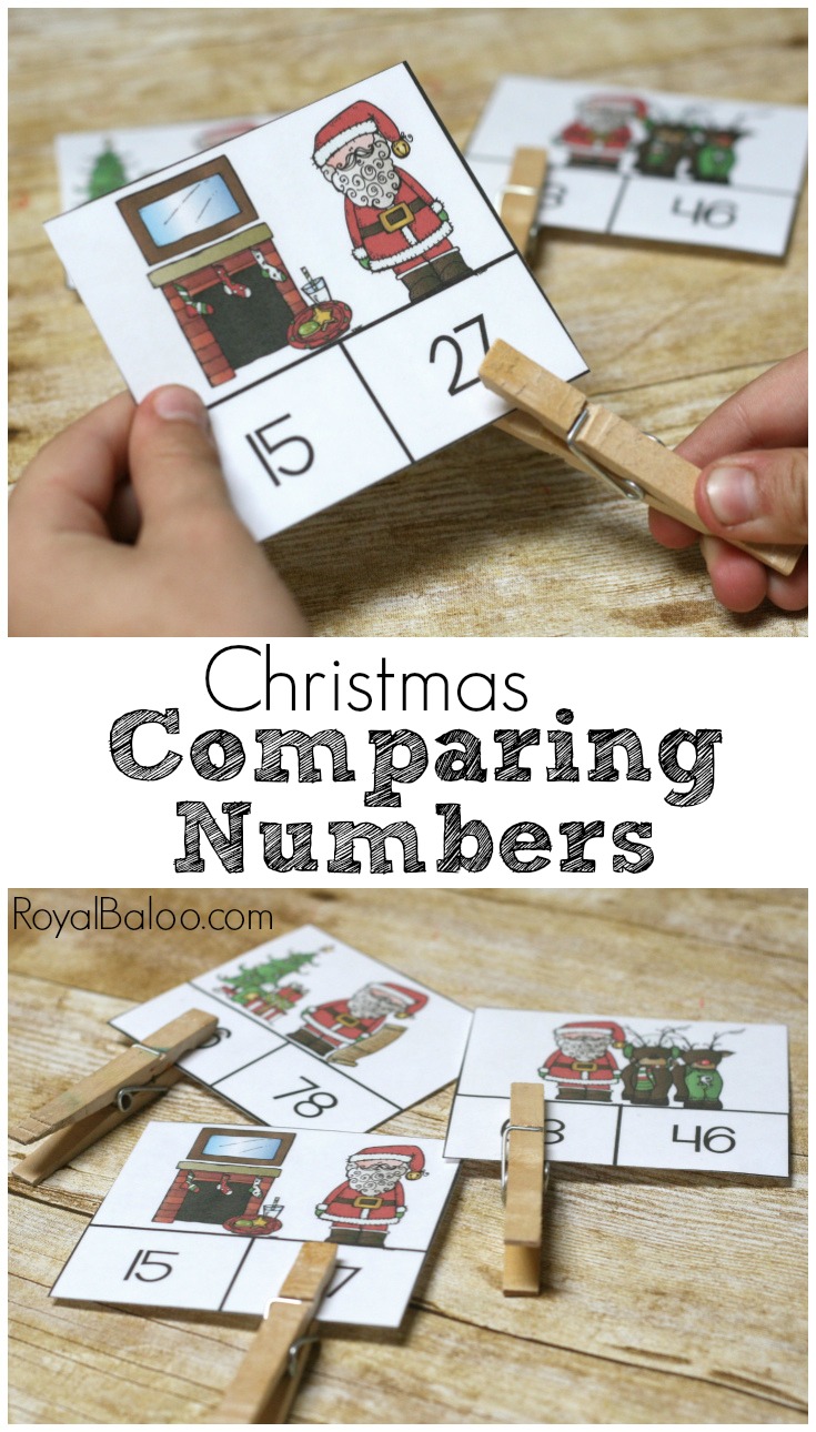 Santa Clip Cards for Comparing Numbers → Royal Baloo
