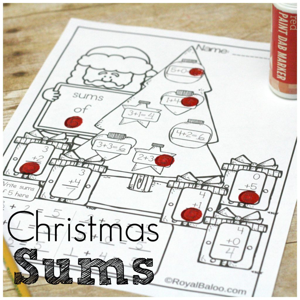 Christmas Find and Dot the Sums → Royal Baloo