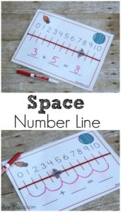 Space Number Line for Hands on Addition → Royal Baloo