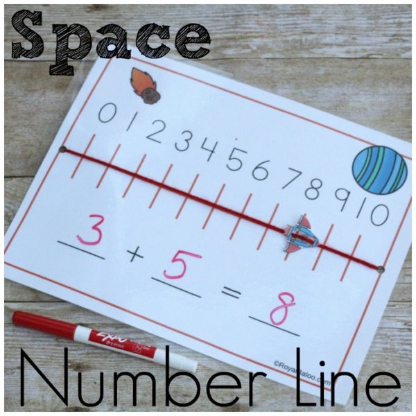 Space Number Line for Hands on Addition → Royal Baloo