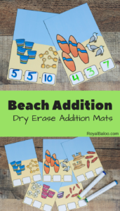 Dry Erase Addition Practice with a Beach Theme → Royal Baloo