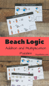 Beach Math Logic Puzzles for Kids → Royal Baloo
