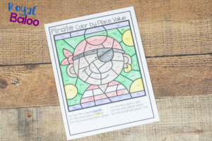 Pirate Color by Math – Addition, Fractions, and Place Value → Royal Baloo