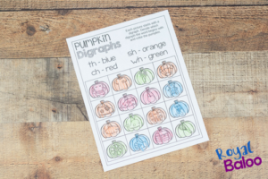 Pumpkin Digraph and Graphing for Fun Reading and Math → Royal Baloo