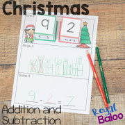 Christmas Math Mats for Hands On Subtraction and Addition → Royal Baloo