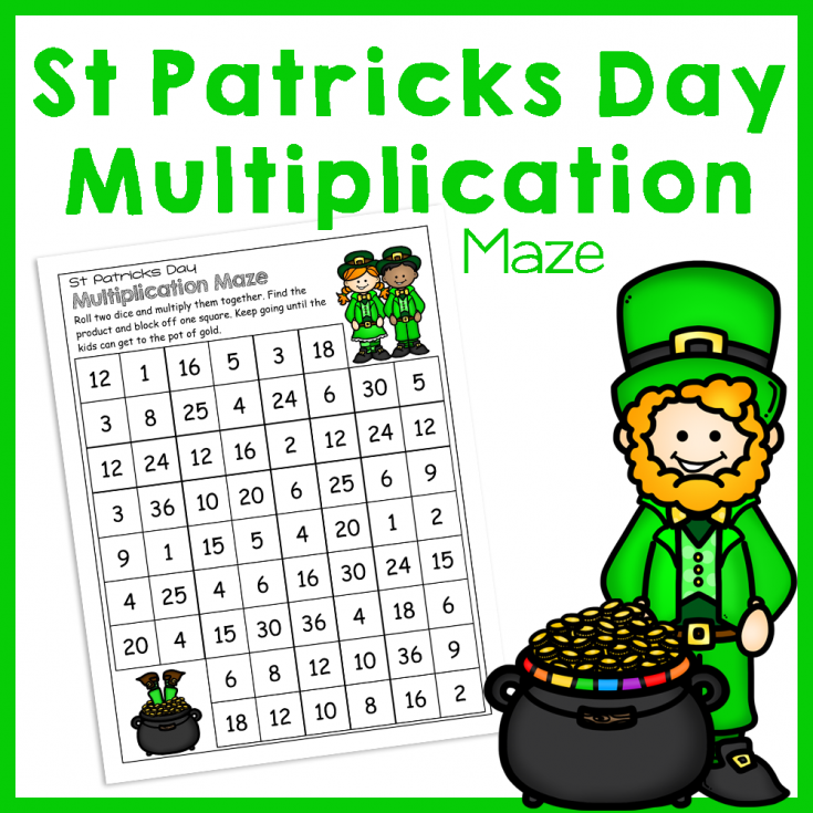 St Patricks Day Multiplication Maze → Royal Baloo