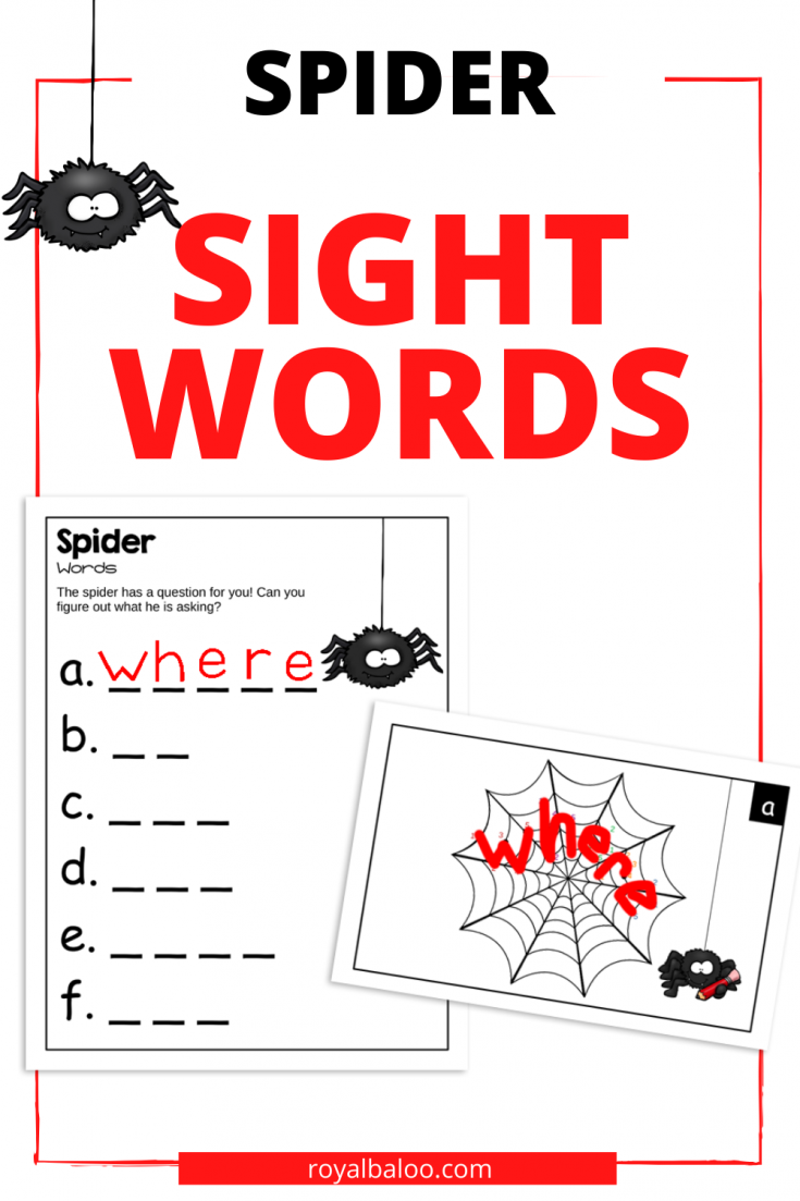 Spider Sight Word Activity → Royal Baloo