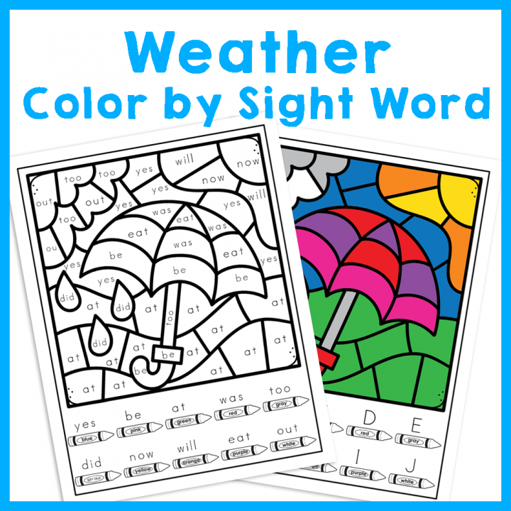 Rainy Day Color by Sight Word → Royal Baloo
