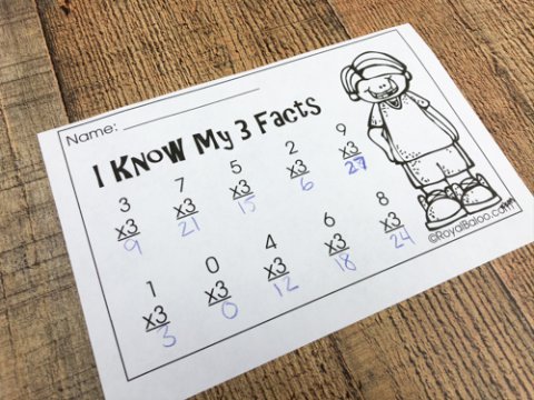 Simple I Know My Multiplication Fact Booklets → Royal Baloo