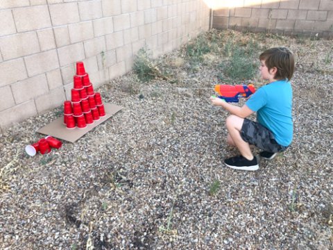 Firefighter Fire Cup Stacking and Knock Down STEM Challenge → Royal Baloo