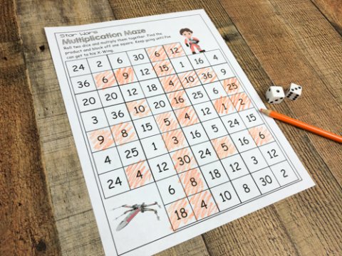 Star Wars Multiplication Mazes → Royal Baloo