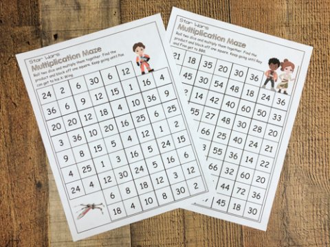 Star Wars Multiplication Mazes → Royal Baloo