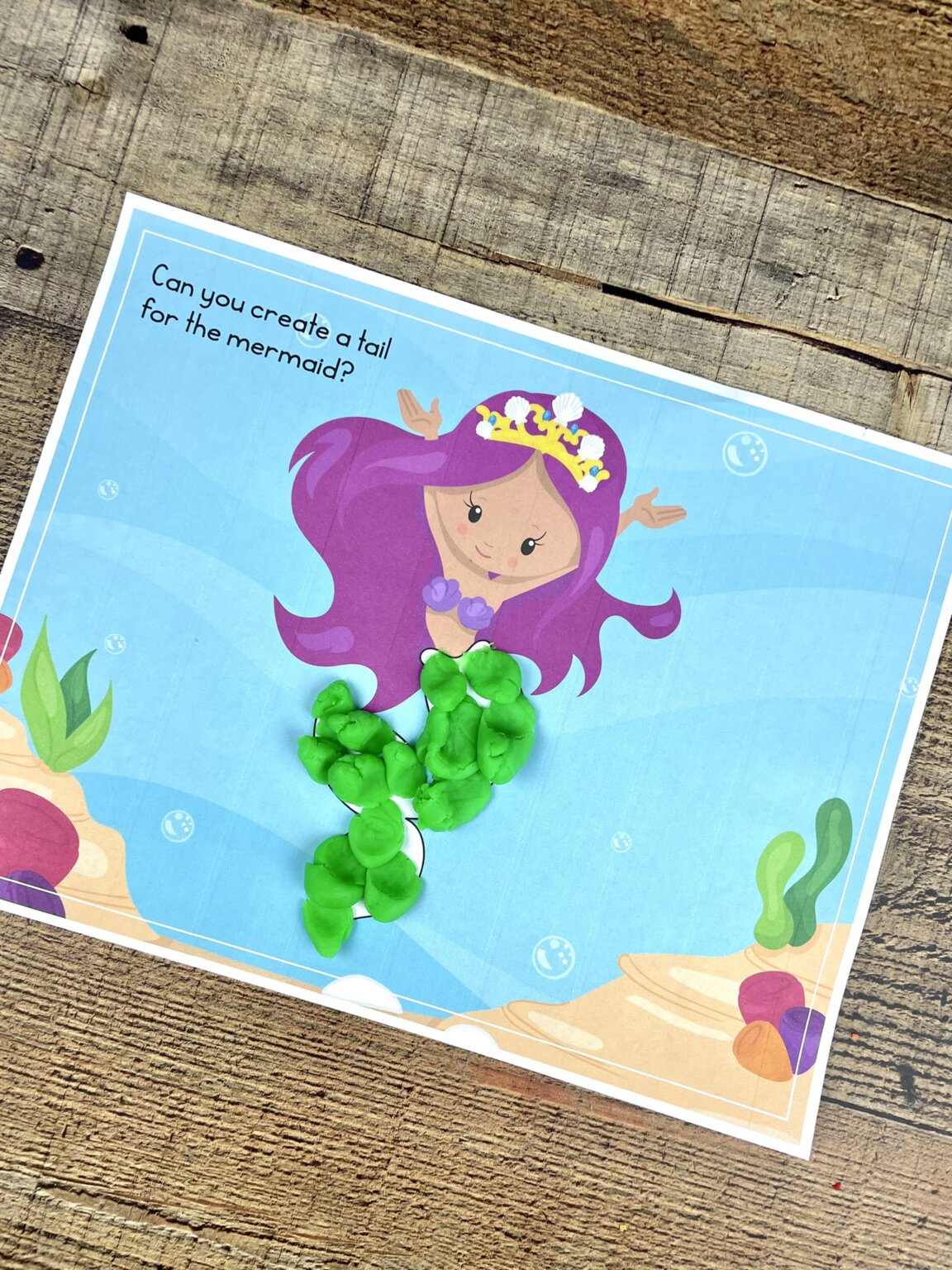 Mermaid Playdough Adventures at Your Fingertips: Printable Playdough ...