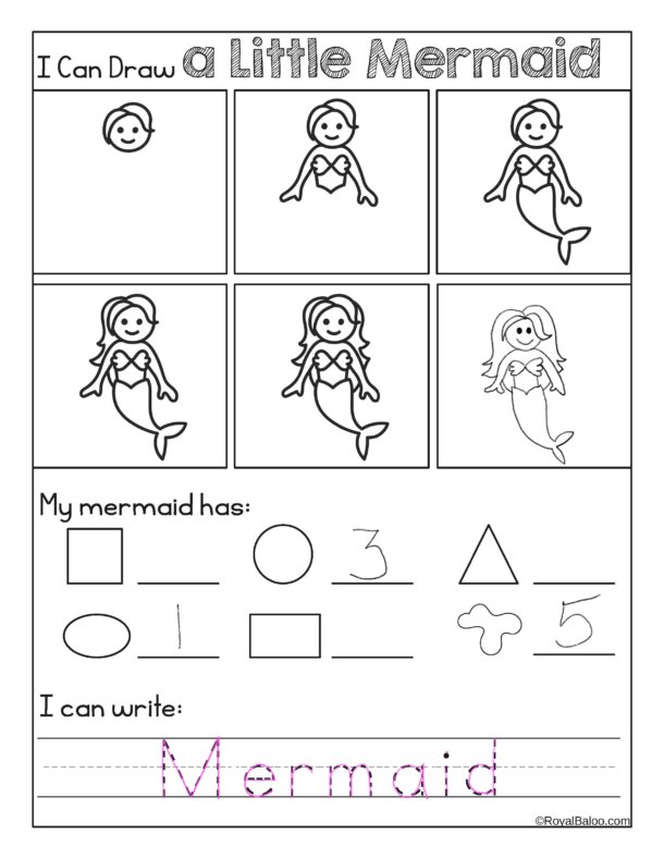 Drawing Mermaids: A Fun Printable for Creative Kids! → Royal Baloo